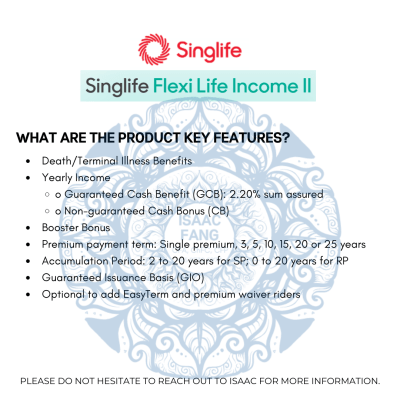 Singlife Flexi Life Income II - Isaac Fang CFA, ChFC, CFP